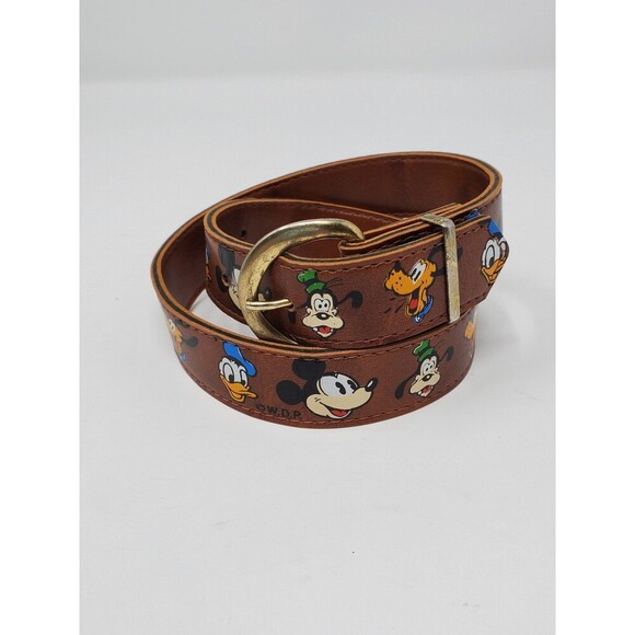 Disney | Accessories | Vintage Disney Brown Character Belt Walt Disney ...